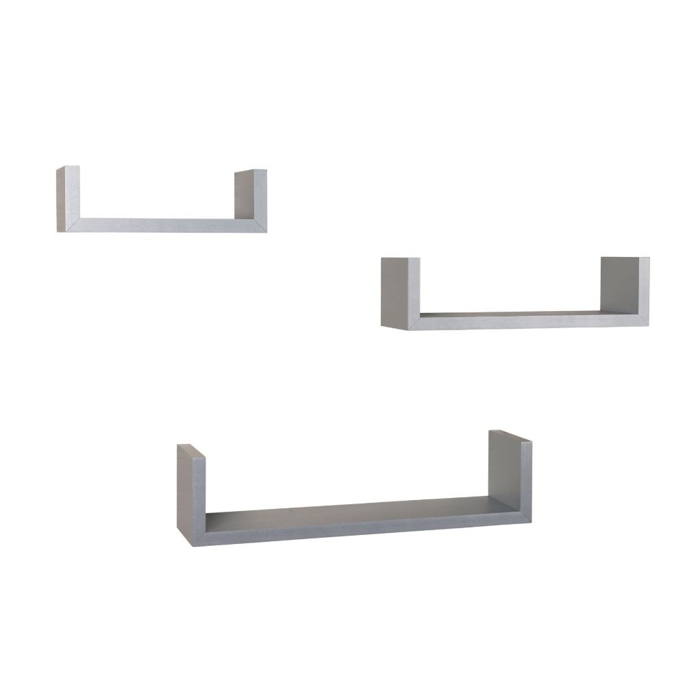Danya B. Laminated MDF Floating “U” Shaped Wall Decor Shelves (Set of 3 ...
