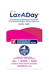 Lax-a-day PEG 3350 Laxative Sachets, 10 Count: Amazon.ca: Health ...