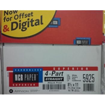 Amazon.com : NCR Superior Carbonless Paper, 4-part Straight Collated, 8 ...