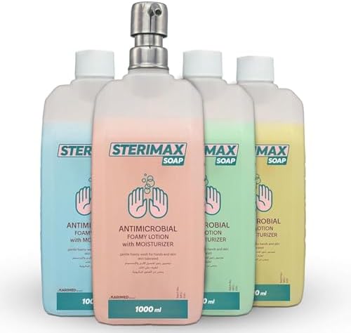 سعر STERIMAX 4Pcs 1L antiseptic creamy hand wash stainless pump MIX فى مصر | بواسطة امازون مصر ...