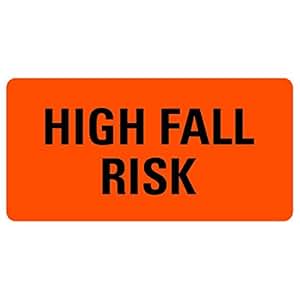 Amazon.com : HIGH Fall Risk Medical Healthcare Labels 500-2" x 1 ...