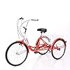 Knus Adult Tricycle Trikes,7 Speed 3-Wheel Bikes,24 Inch Wheels Cruiser ...