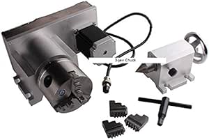 80mm 3-jaw Chuck with Tailstock Nema23 Stepper Motor Kit for CNC Router ...