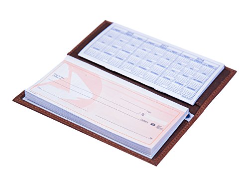 Dwellbee Leather Checkbook Cover with Register Holder and Carbon Copy ...