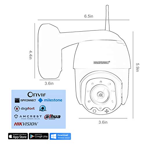 PTZ Camera,BOAVISION WiFi Cameras for Home Security Outdoor Dome Camera ...