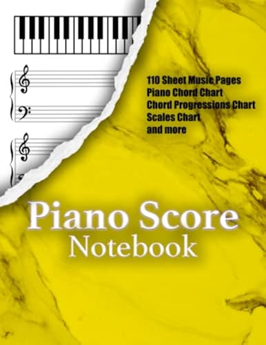 PIANO SCORE NOTEBOOK: Unique Blank Piano Sheet Music Manuscript Paper ...