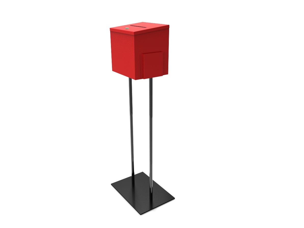 Buy FixtureDisplays® Red Metal Ballot Box Donation Box Suggestion Box ...