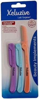 Xcluzive Facial & Body Hair Razor, Pack of 3, Plastic Handle, Unisex ...