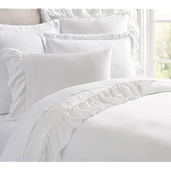 Amazon.com: Piu Belle Shabby Chic Ruffled 4pc Sheet Set King 100% ...