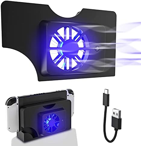 KASTWAVE Switch OLED Dock Fan, Cooling Fan with Blue Light for Nintendo ...