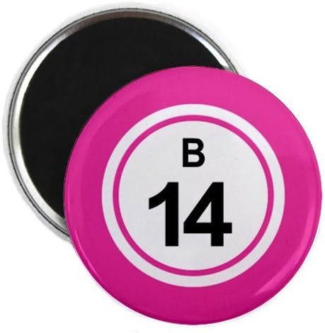 Amazon.com: Bingo Ball B14 FOURTEEN Pink 2.25 inch Fridge Magnet ...