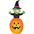 Amazon.com: 5.5' Airblown Springing Witch in Pumpkin Halloween ...