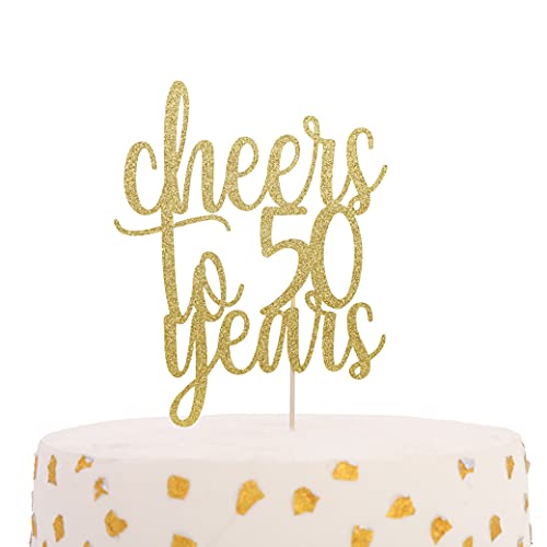 Cheers to 50 Years Cake Topper - 50th Birthday Cake Topper，50 Cake ...
