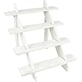 Amazon.com | Balsa Circle 21 in Whitewashed 4 Tier Wooden Cupcake ...