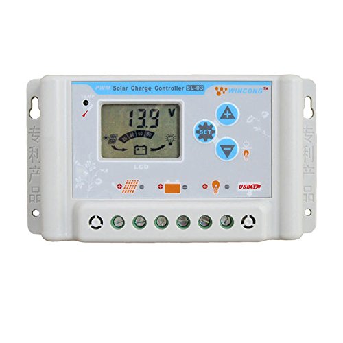 10 Amp 12V/24V PWM Controller Negative Ground Solar Charge Controller ...