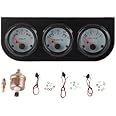 Amazon.com: Triple Gauge Set, Universal Car Triple Gauge Kit Water Temp ...