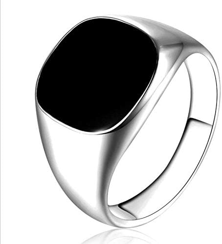 Men's Silver Ring with Black Onyx Stone Size US 10 price in Saudi ...