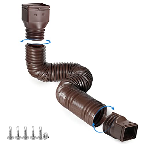 plusgutter Brown 1-Pack Rain Gutter Downspout Extensions Flexible ...