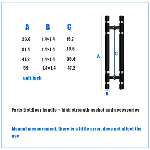 Buy LHL-DD Door Handle, Black Barn Door Handle Stainless Steel Sliding ...