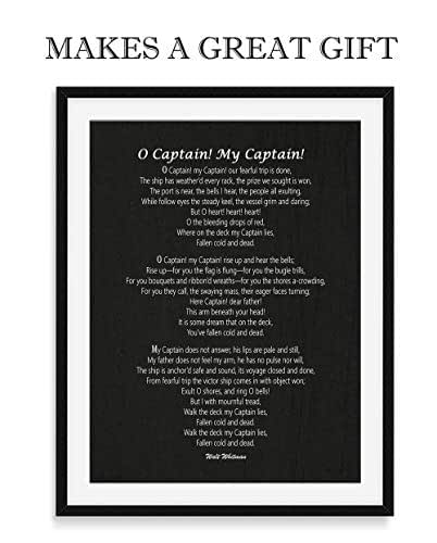 Amazon.com: O Captain My Captain Walt Whitman Poster 11"x14", Poetry ...