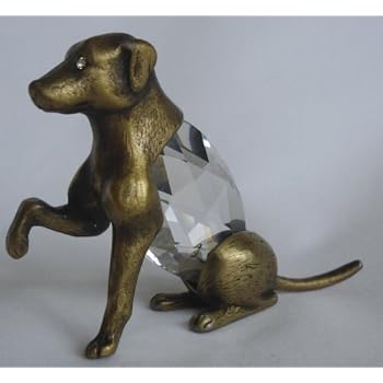 Amazon.com: Crystal Dog Figurine Made with Swarovski Crystal - Antique ...