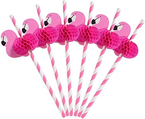 Flamingo Paper Straw Decorations - Drinking Straws Decorative For Party ...