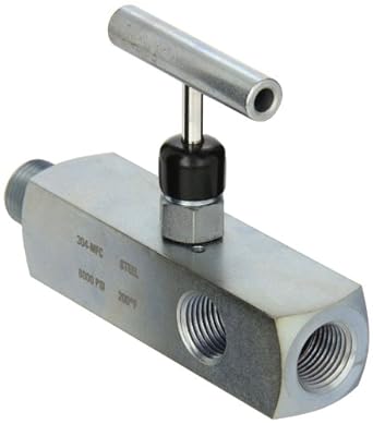 NOSHOK 300 Series Steel Multiport Soft Seat Needle Valve, 1/2" NPT Male ...
