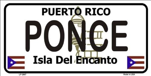 Amazon.com: PONCE Puerto Rico Novelty State Background Vanity Metal ...