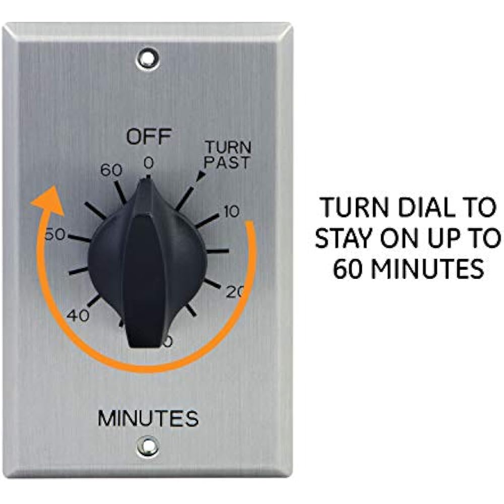 In-Wall Mechanical Countdown Timer Switch Spring Wound Up To 60 Minutes ...
