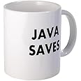 Amazon.com: 11 ounce Mug - JAVA SAVES Mugs - S White " : Home & Kitchen