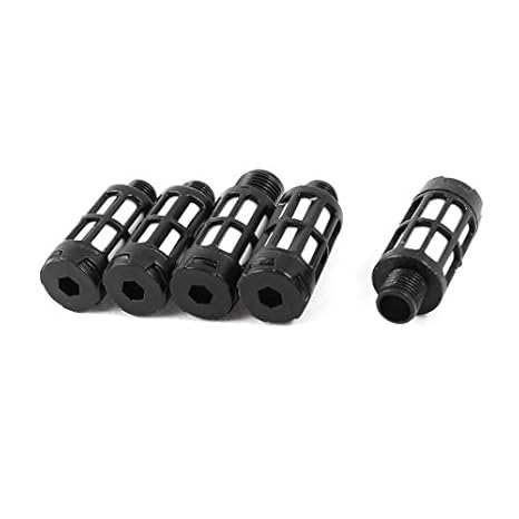 Plastic Pneumatic Noise Reducing Silencer Muffler 1/8PT 5Pcs Black ...