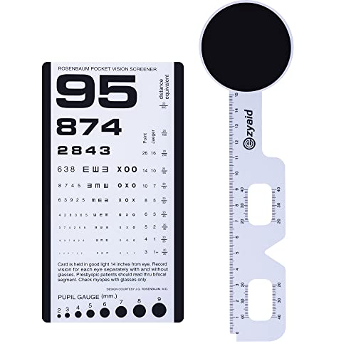 Ezyaid Rosenbaum Pocket Eye Chart with PD Ruler and Eye Occluder, Eye ...