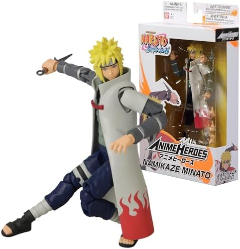 BANDAI Anime Heroes Naruto Action Figure Namikaze Minato | 17cm ...