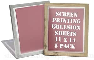 Amazon.com: Yudu Style Screen Printing Emulsion Sheets 11x14 (5 Pack ...