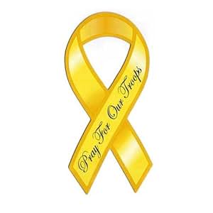 Amazon.com : Pray for Our Troops Yellow Ribbon Magnet : Flags : Garden ...