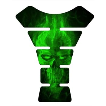 Amazon.com: Ice Skull Yellow Motorcycle Sportbike Gas Tankpad ...