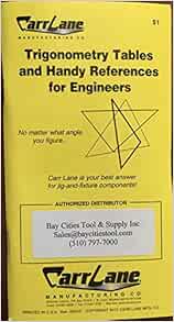 Trigonometry Tables and Handy References for Engineers: Amazon.com: Books