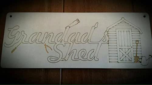 Amazon.com: Grandad's Shed Wooden Sign, Ideal Gift, Laser Cut ...