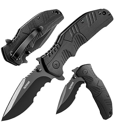 TACTIMAN Pocket Folding Knife Survival Gear Tactical Knife with Liner ...