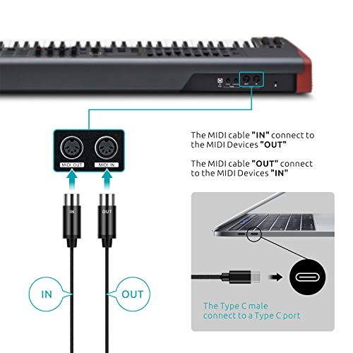 Digitallife USB Type-C MIDI Interface Converter Adapter (5-PIN DIN, Win ...