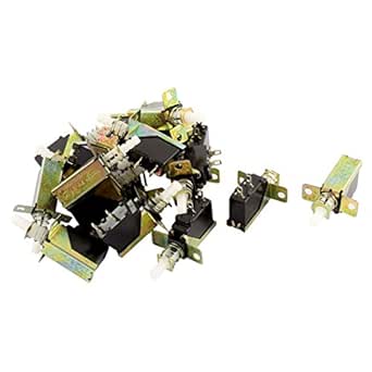 Uxcell 2P Spst Spring Loaded Self Locking Push Button Switch 18 Pcs ...