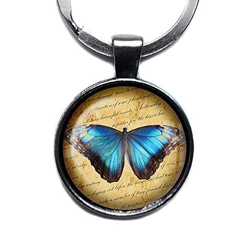 Amazon.com: Blue Butterfly Silver Keychain Keyring : Handmade Products