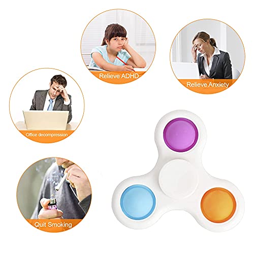 Simple Dimple Fidget Spinner Toys for Kids 5 Pack, ADHD Anxiety Stress ...