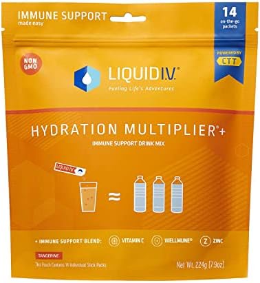 Liquid I.V. Hydration Multiplier+ Immune Support Drink Mix - Tangerine ...