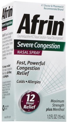 Afrin Severe Congestion Nasal Spray with Menthol-0.5 oz. (Quantity of 6 ...