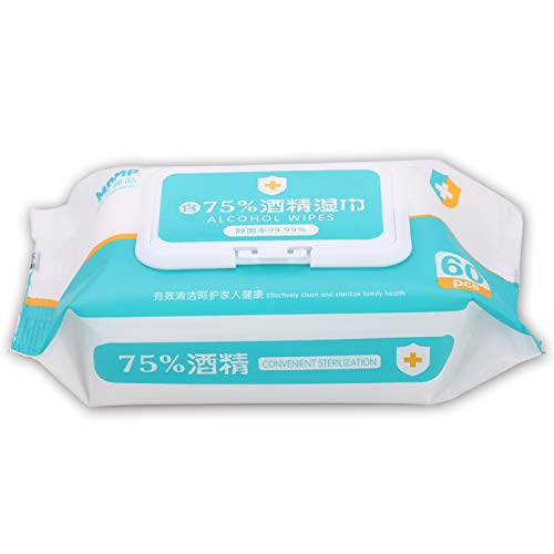 Disinfectant Wipes, 75% Alcohol Cleaning Wet Wipes(1 Pack,60 Wipes,8"X4 ...