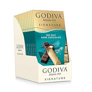 Amazon.com : Godiva Chocolatier Signature Mini Bars, Sea Salt Dark ...