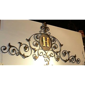 Amazon.com: Large IRON SCROLL MONOGRAM Initial Letter Wall Grille ...