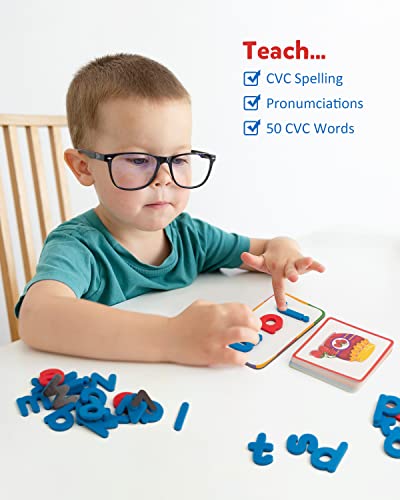 Coogam Short Vowels Spelling Flashcards With Magnetic ABC Letters ...