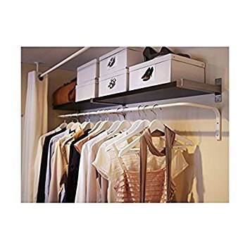 Ikea Mulig Clothes Bar, White, Adjustable Multi Purpose Wall Hanging ...